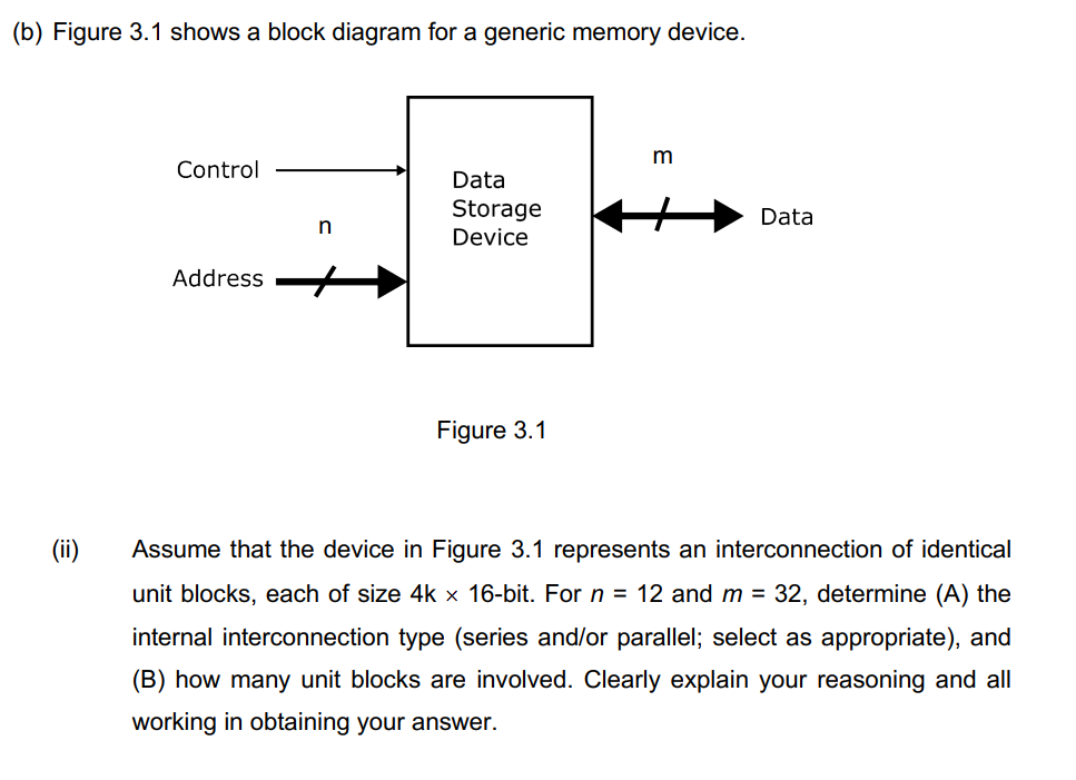 Solved (b) Figure 3.1 shows a block diagram for a generic | Chegg.com