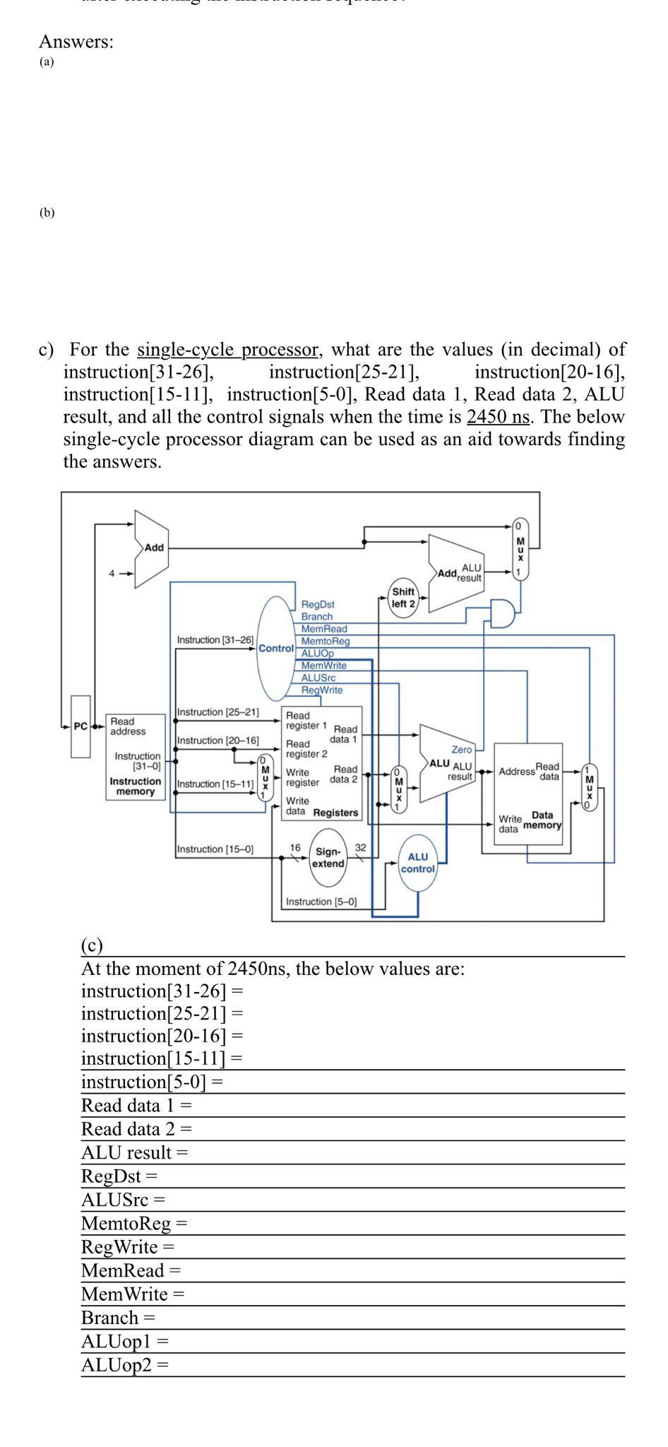 Solved Q2. The instruction sequence below runs on a | Chegg.com
