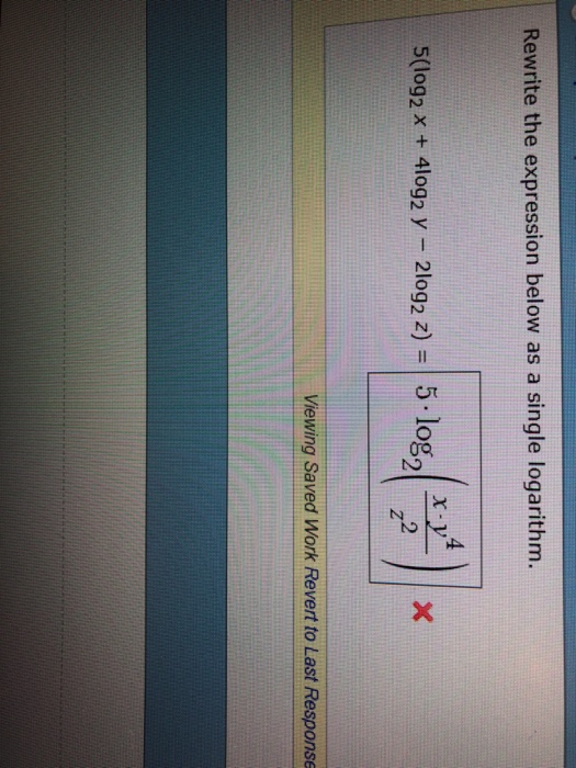 Solved Rewrite the expression below as a single logarithm. | Chegg.com