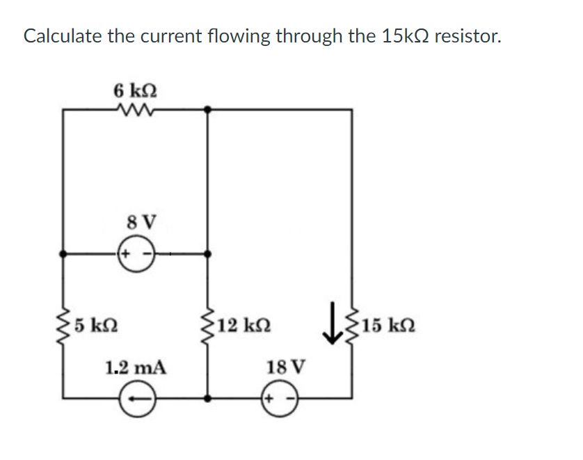 Solved Calculate the current flowing through the 15kΩ | Chegg.com