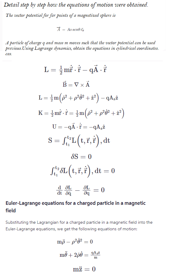Solved Substituting the Lagrangian for a charged particle in | Chegg.com