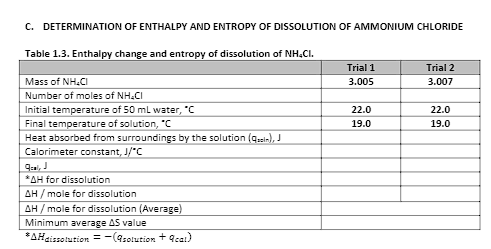 Please help ASAP!!!! THANK YOU C. DETERMINATION OF | Chegg.com