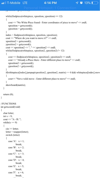 Solved Make a board game (checkers) in C++. This is an | Chegg.com