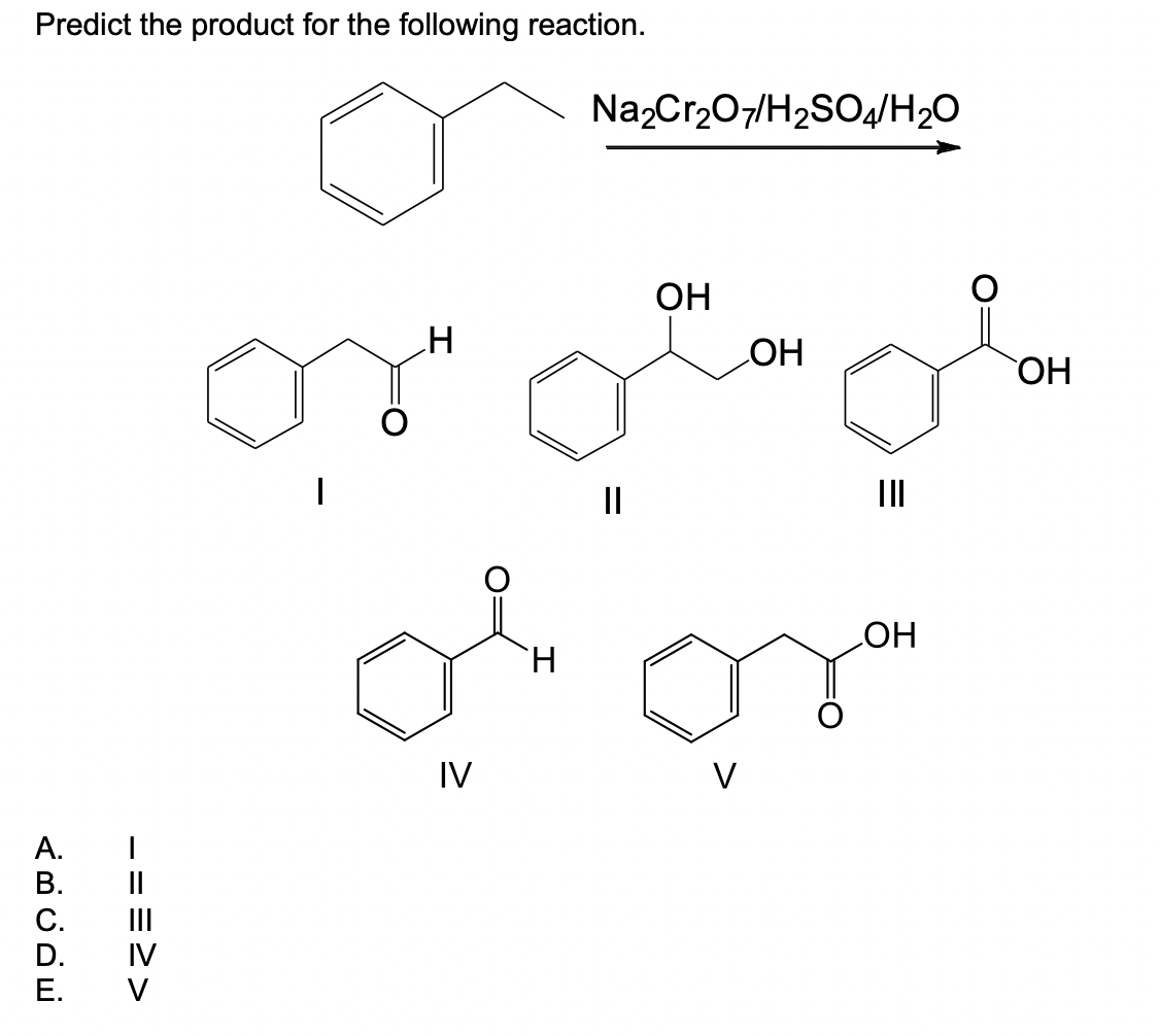 Solved Predict the product for the following reaction. | Chegg.com