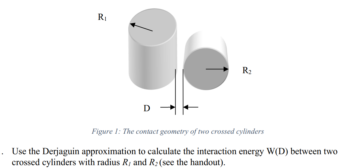 Solved Figure 1: The contact geometry of two crossed | Chegg.com