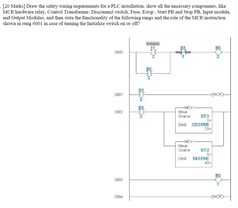 [20 Marks] Draw the safety wiring requirements for a | Chegg.com