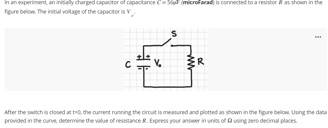 Solved In an experiment, an initially charged capacitor of | Chegg.com