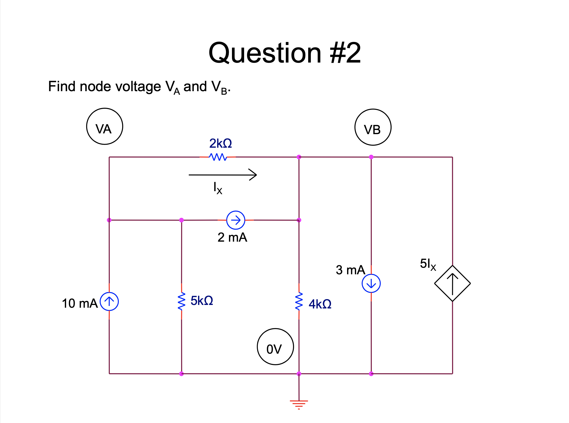 Solved Question #1 / ﻿Question #2Find node voltage VA ﻿and | Chegg.com