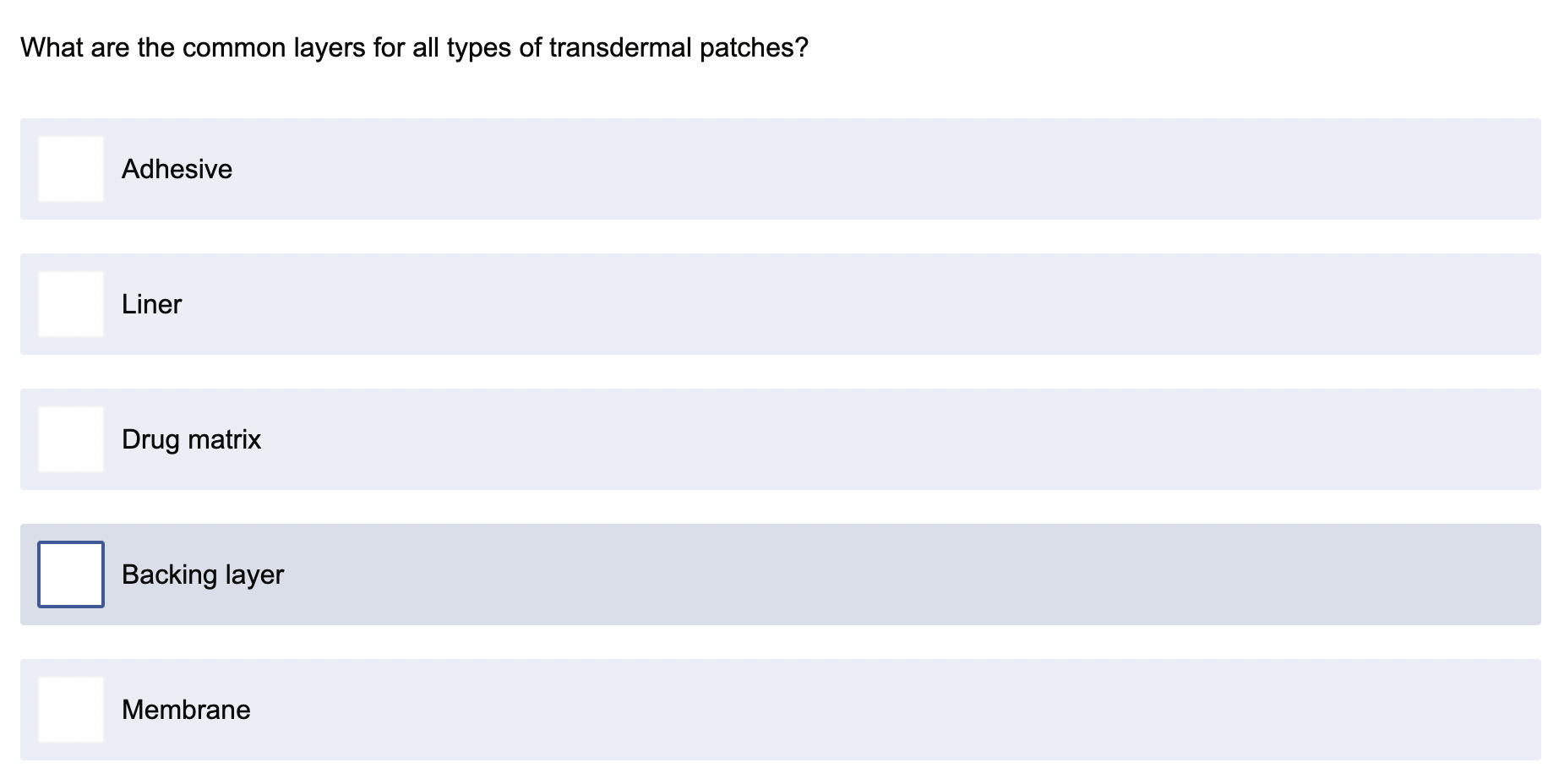 Solved What are the common layers for all types of | Chegg.com