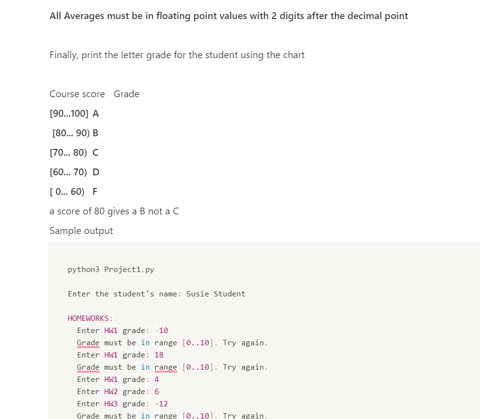 Solved Task: Create a program to compute a student's | Chegg.com