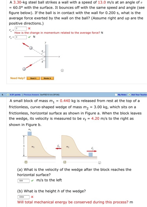 Solved A 3.30-kg steel ball strikes a wall with a speed of | Chegg.com