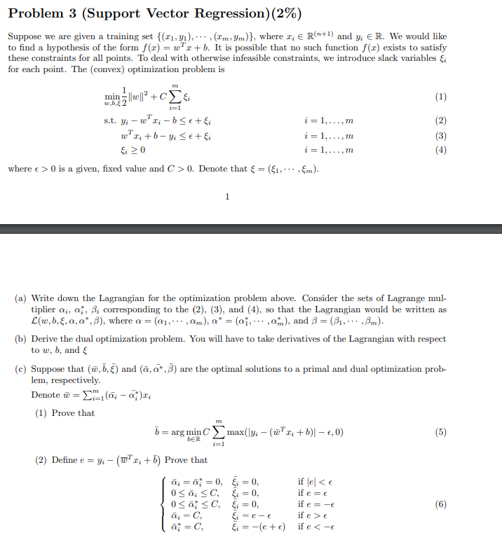 Suppose we are given a training set | Chegg.com