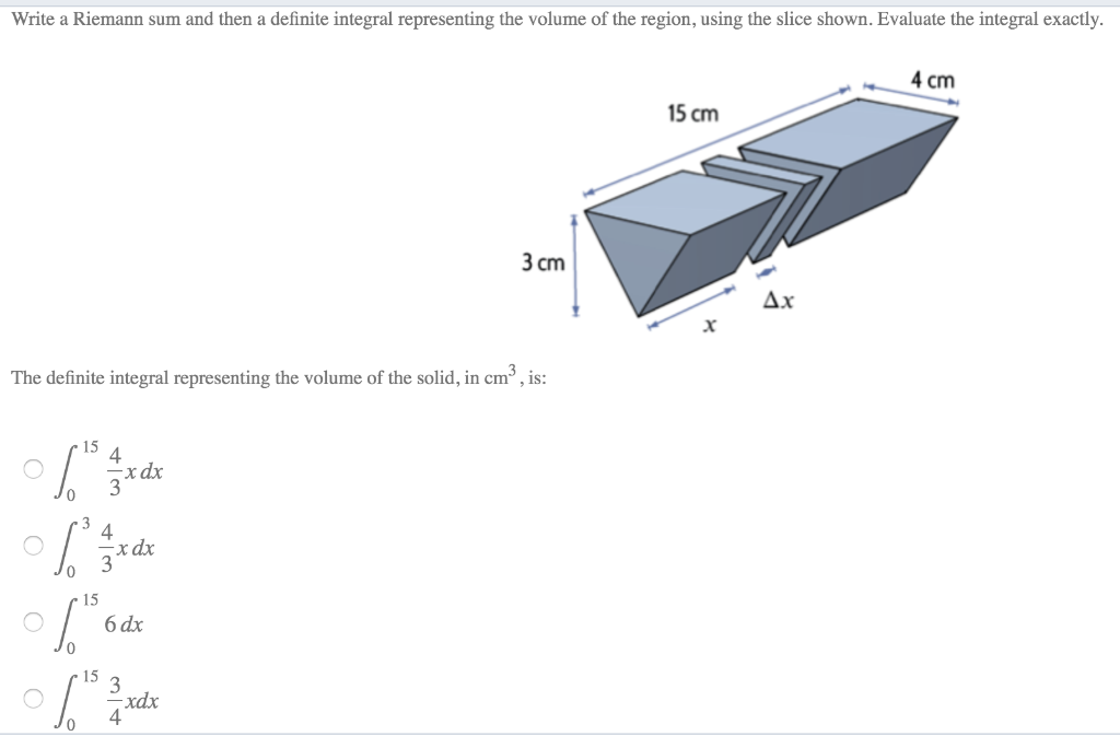 Solved Write a Riemann sum and then a definite integral | Chegg.com