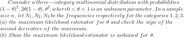 Solved Consider a three-category multinomial distribution | Chegg.com