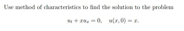 Solved Use method of characteristics to find the solution to | Chegg.com