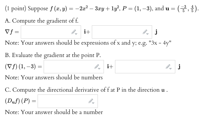 Solved 1 Point Suppose F X Y −2x2−3xy 1y2 P 1 −3 And