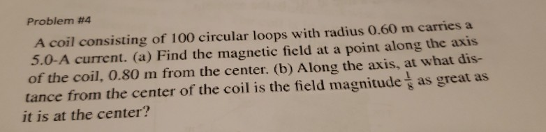 Solved Problem #4 A coil consisting of 100 circular loops | Chegg.com