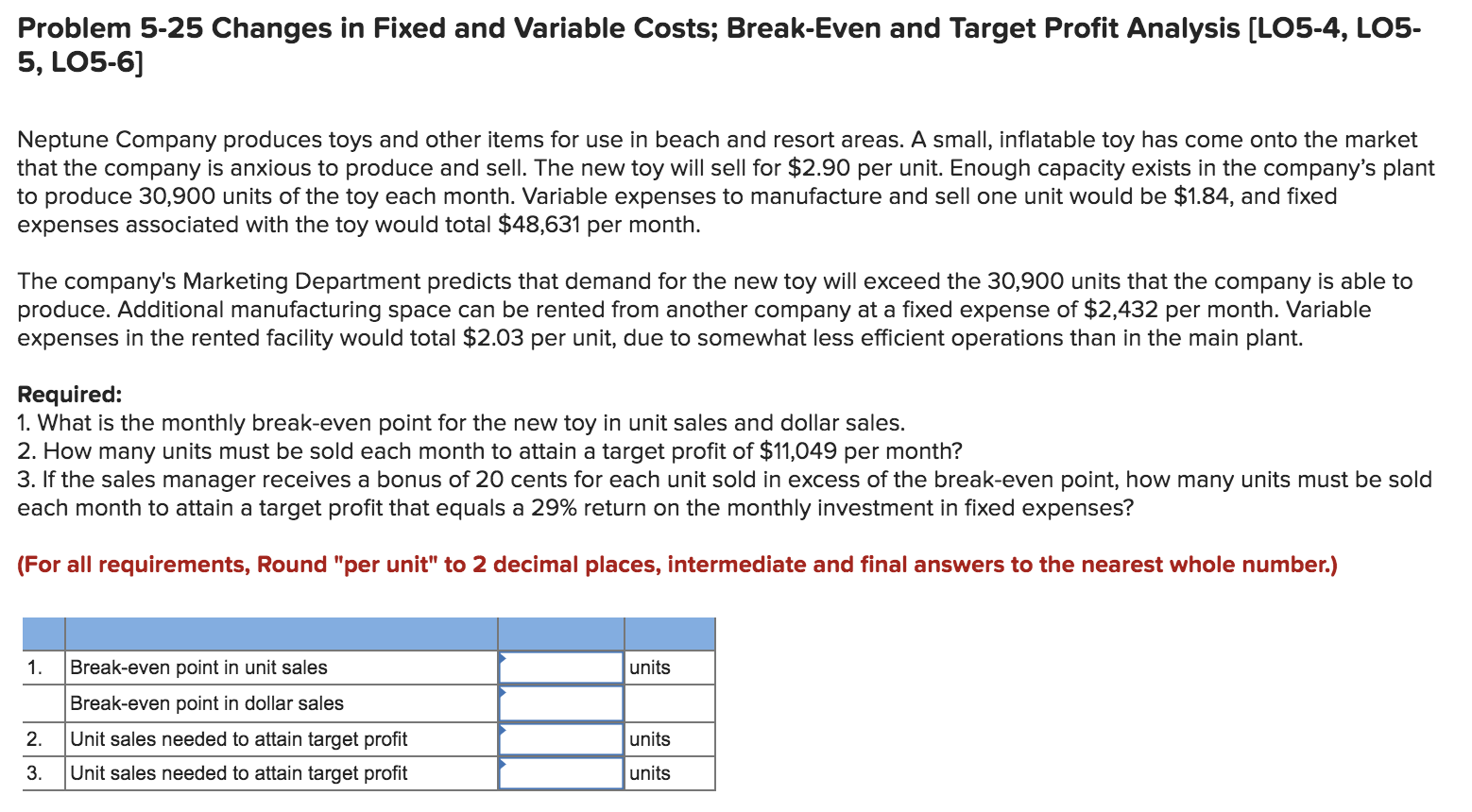 Solved Problem 5-25 Changes in Fixed and Variable Costs; | Chegg.com