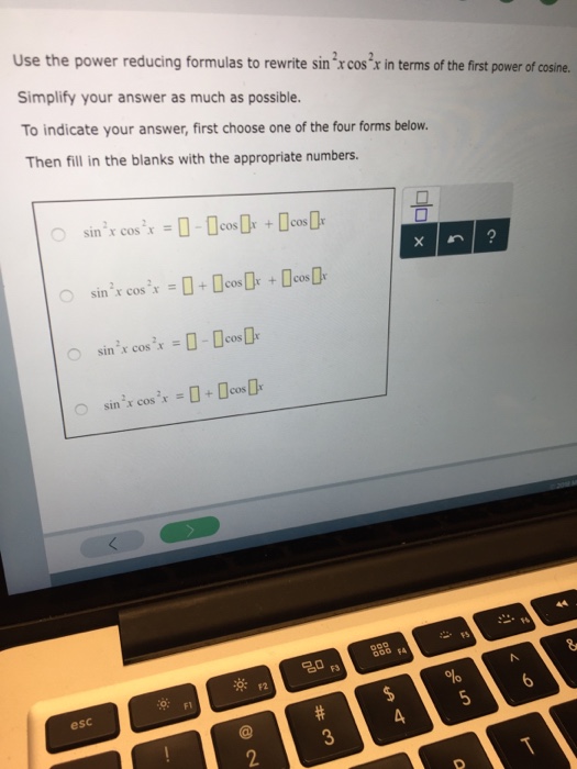 Solved Use the power reducing formulas to rewrite sin 'rcos | Chegg.com