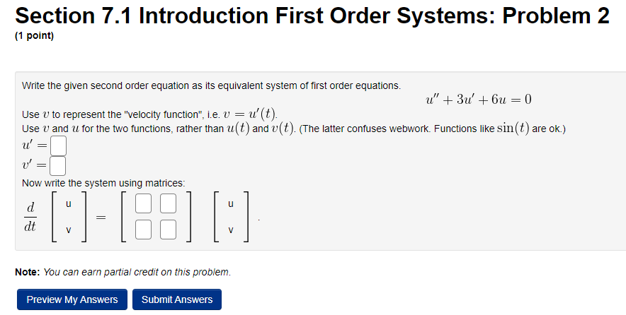 Solved Section 7 1 Introduction First Order Systems Problem