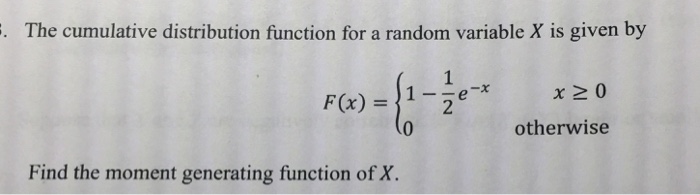 Solved The cumulative distribution function for a random | Chegg.com