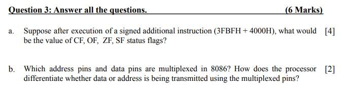 Solved a. Suppose after execution of a signed additional | Chegg.com