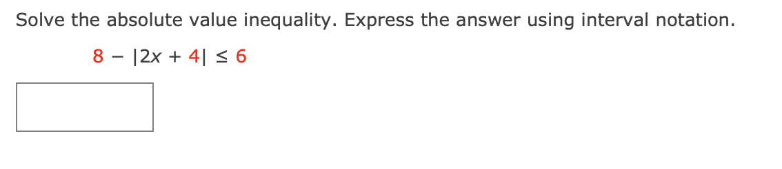 Solved Solve the absolute value inequality. Express the | Chegg.com