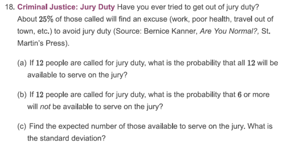 Solved 18. Criminal Justice: Jury Duty Have you ever tried | Chegg.com