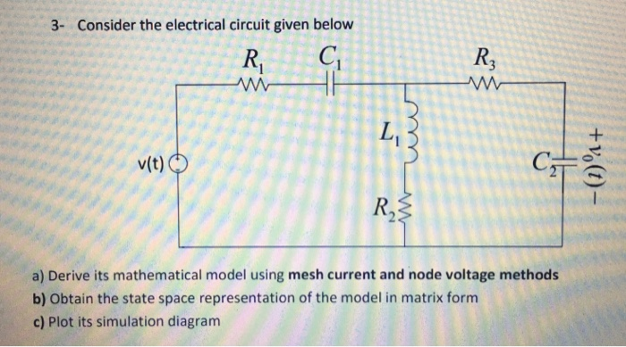 Solved 3- Consider the electrical circuit given below R C R2 | Chegg.com