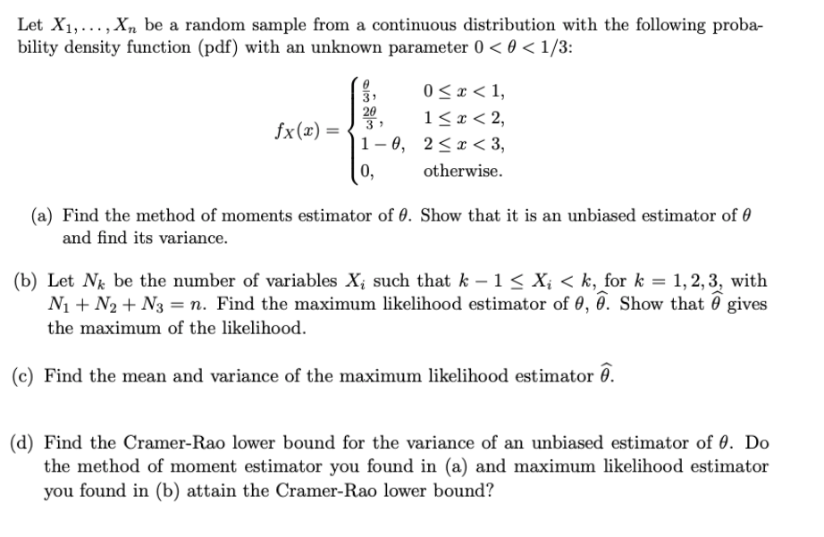 Solved Let X1,..., Xn be a random sample from a continuous | Chegg.com
