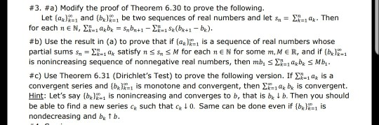 Solved #3. # a) Modify the proof of Theorem 6.30 to prove | Chegg.com