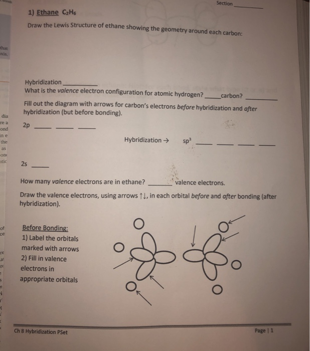 Solved 1) Ethane C2Hs Draw the Lewis Structure of ethane | Chegg.com