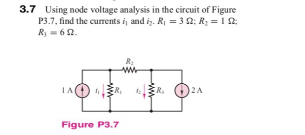 Solved 3.7 Using node voltage analysis in the circuit of | Chegg.com