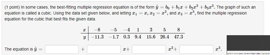 Solved (1 point) In some cases, the best-fitting multiple | Chegg.com