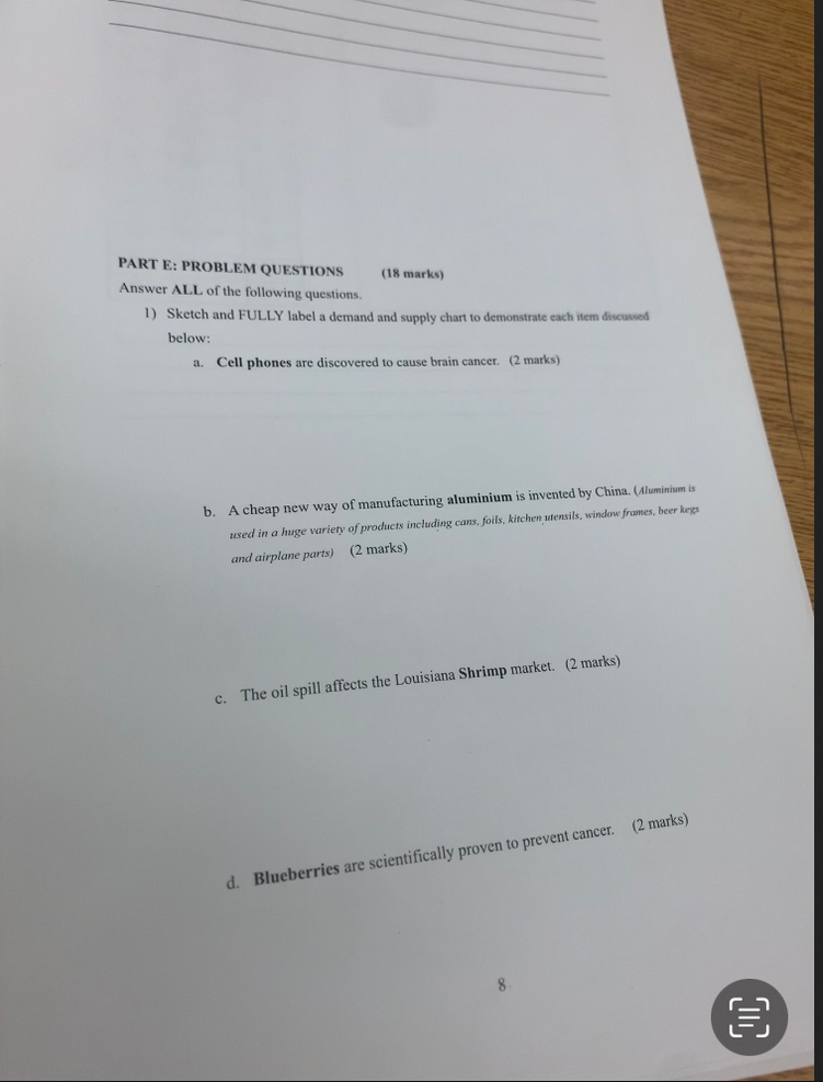 Solved PART E: PROBLEM QUESTIONS (18 marks) Answer ALL of | Chegg.com