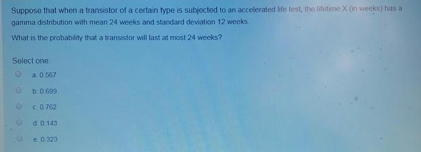 Solved Suppose That When A Transistor Of A Certain Type Is