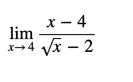 Solved limx→4x-4x2-2 | Chegg.com