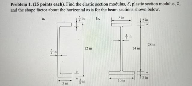 Solved Problem 1. ( 25 points each). Find the elastic | Chegg.com