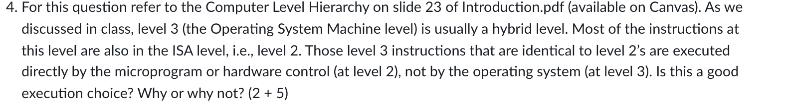 Solved 4. For this question refer to the Computer Level | Chegg.com