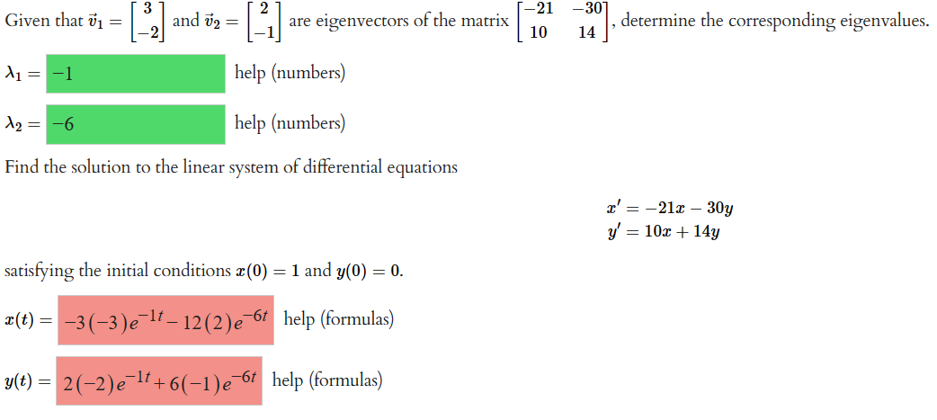 Solved Given that vec(v)1=[3-2] ﻿and vec(v)2=[2-1] ﻿are | Chegg.com