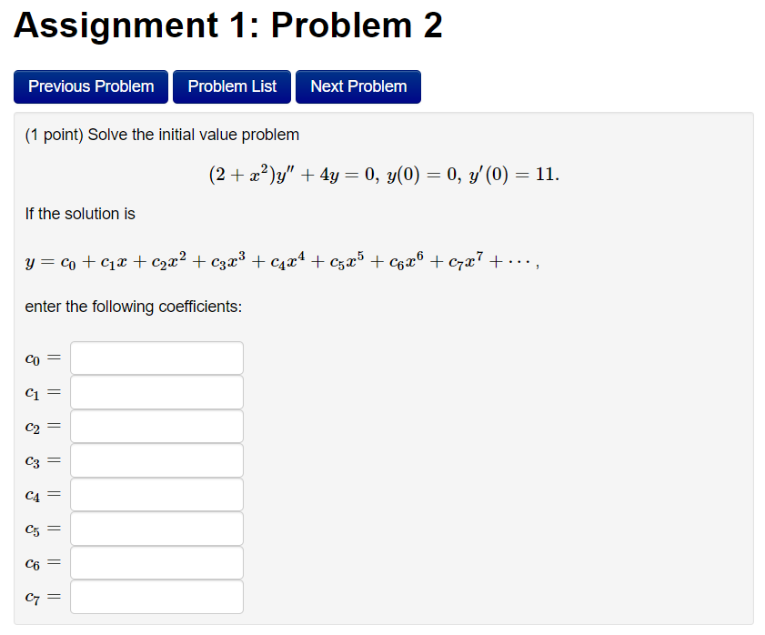 Solved Assignment 1 Problem 2 Previous Problem Problem List 1960