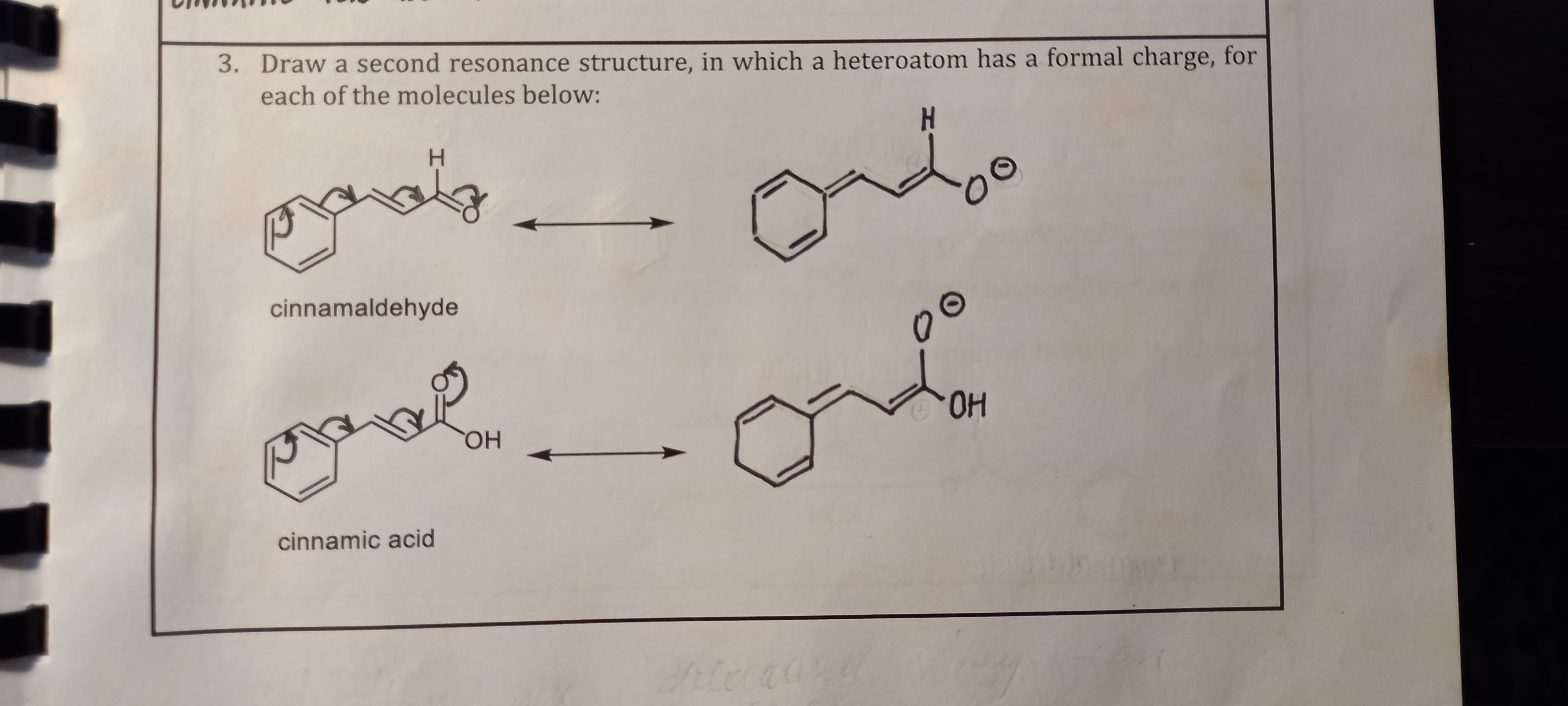 Solved 3. Draw a second resonance structure, in which a | Chegg.com
