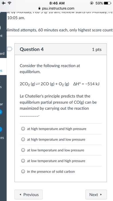 Solved 令 8:46 AM psu.instructure.com 10:05 am limited | Chegg.com
