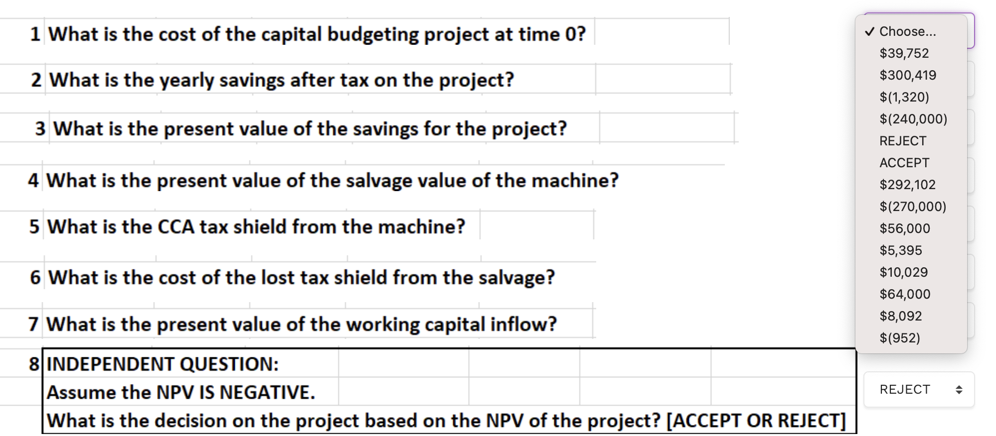 Solved CAPITAL BUDGETING QUESTION USE THE NET PRESENT VALUE | Chegg.com