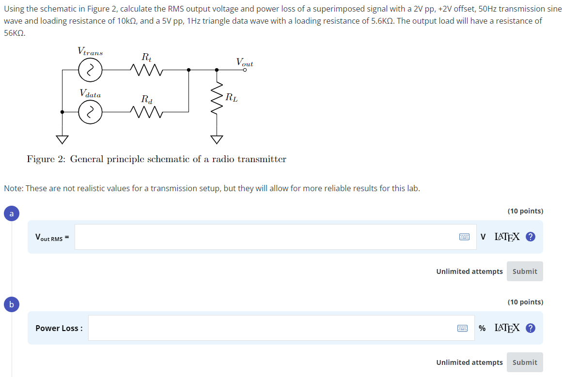 Solved Using the schematic in Figure 2, ﻿calculate the RMS | Chegg.com