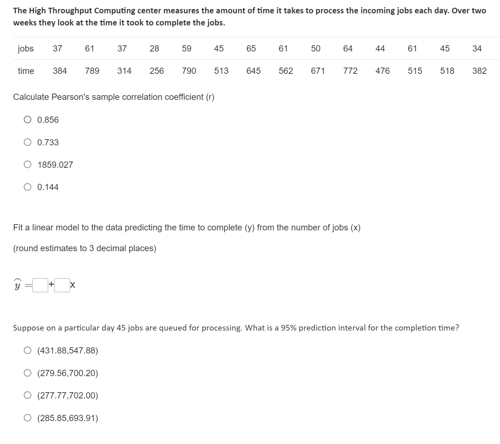 Solved The High Throughput Computing center measures the | Chegg.com