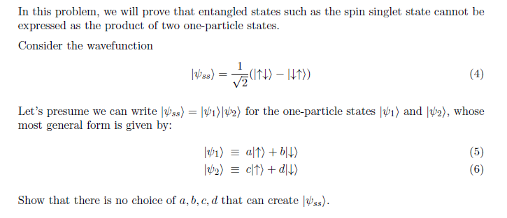 Solved In this problem, we will prove that entangled states | Chegg.com