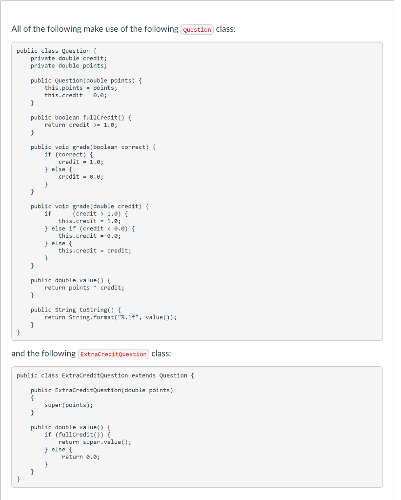 Solved All of the following make use of the following | Chegg.com