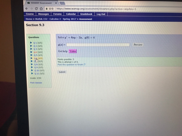 Solved WAMAP Assessment x C &sie l | Chegg.com