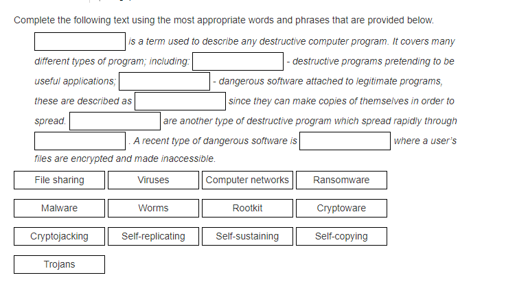 Solved Complete the following text using the most | Chegg.com